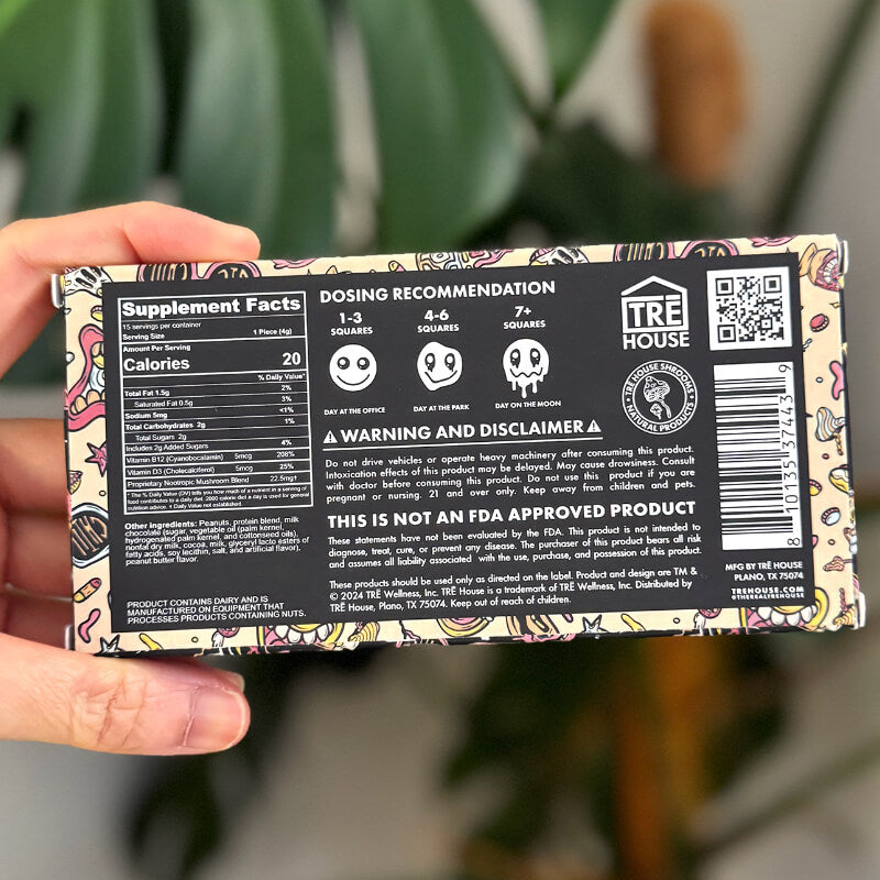 Magic Mushroom Chocolate Bar | Peanut Butter | Tre House – MushroomFx