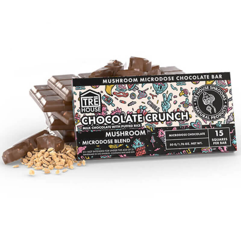 TRE House Mushroom Chocolate Bar|Chocolate Crunch|15 Squares Per Pack ...